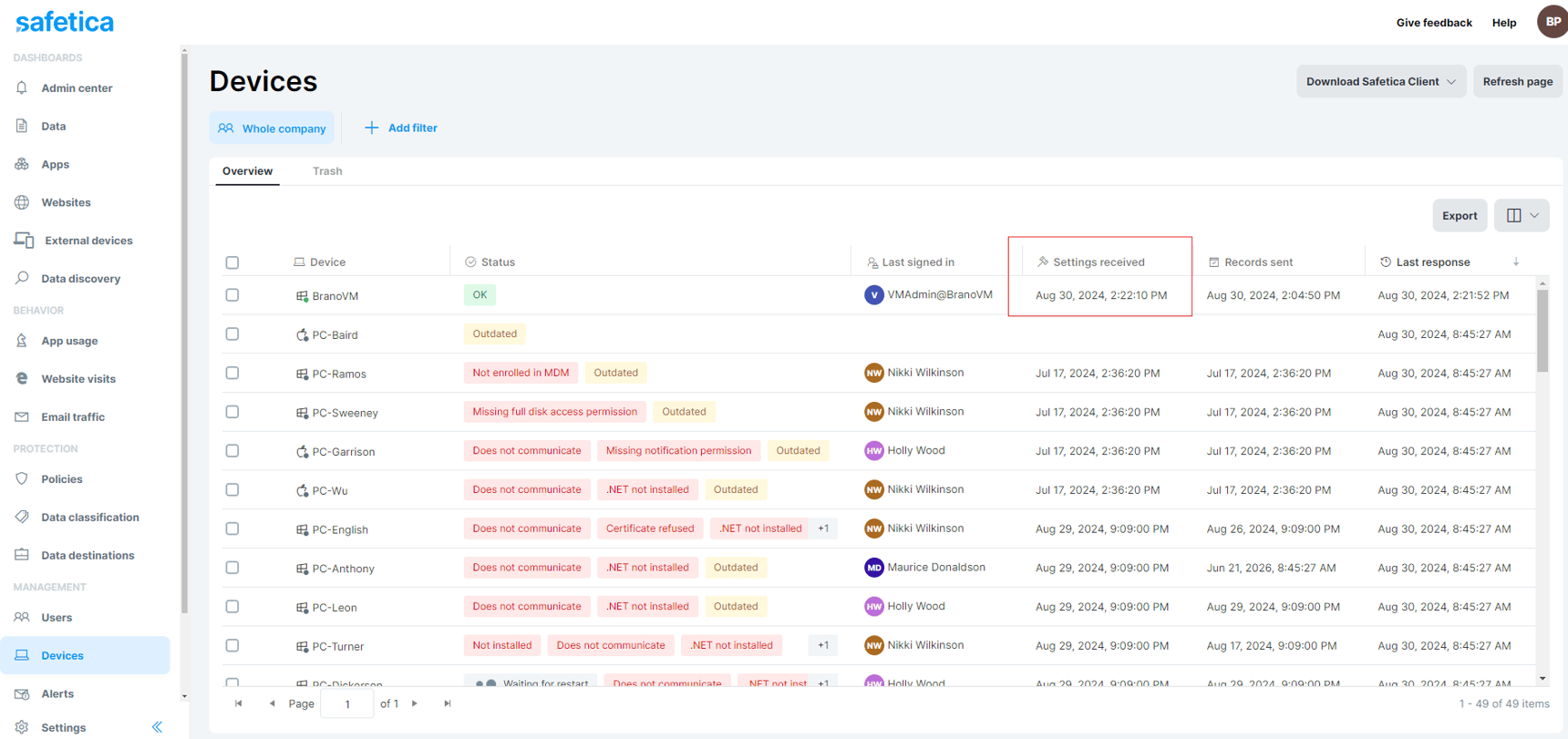 On-premises Safetica: 2024 release notes