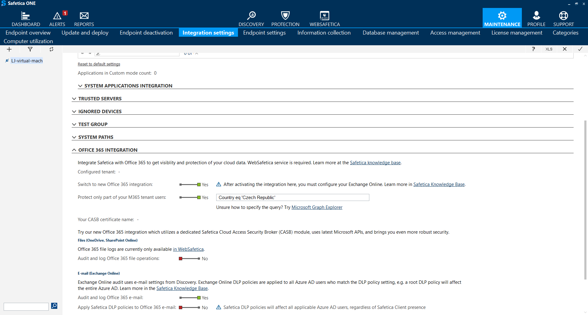 Safetica CASB - how to protect a subset of M365 users