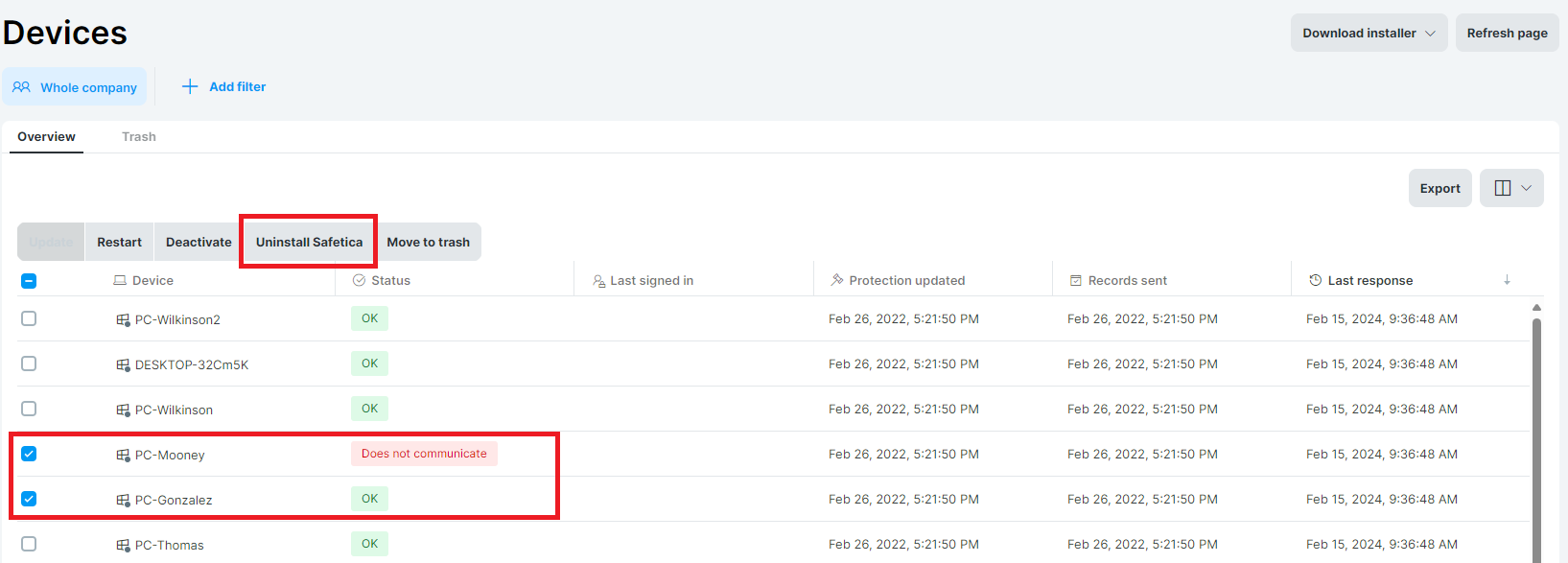 How to update and uninstall Safetica Client
