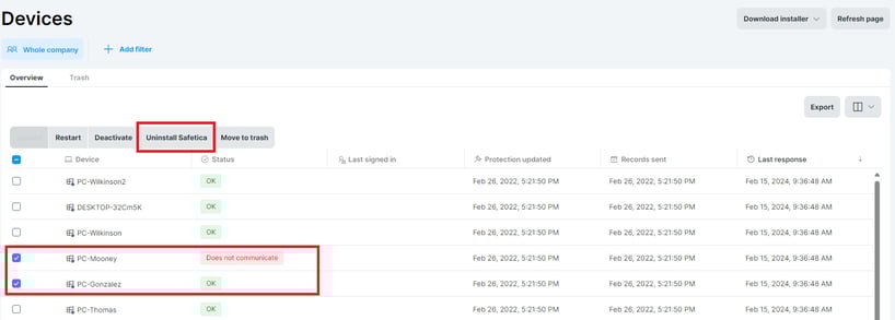 How to update and uninstall Safetica Client
