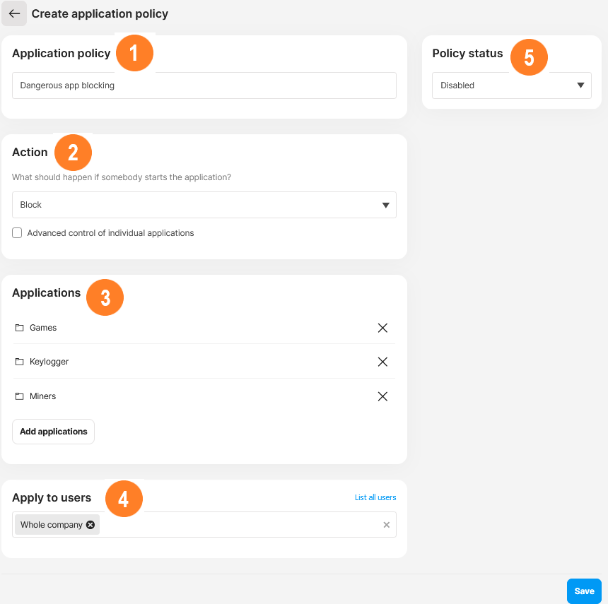 How to create and delete policies