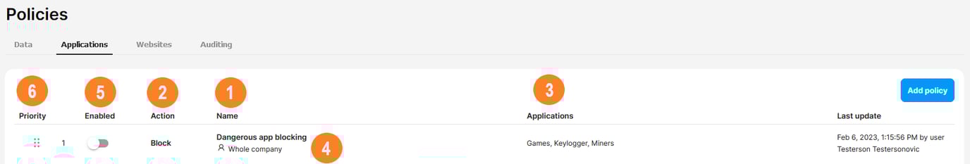 How to create and delete policies