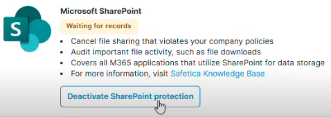 SharePoint protection: How to activate and deactivate it