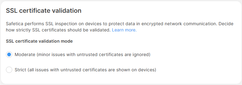 🆕💻On-premises Safetica: SSL certificate validation