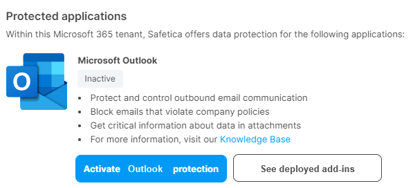 Outlook protection: How to activate and deactivate it