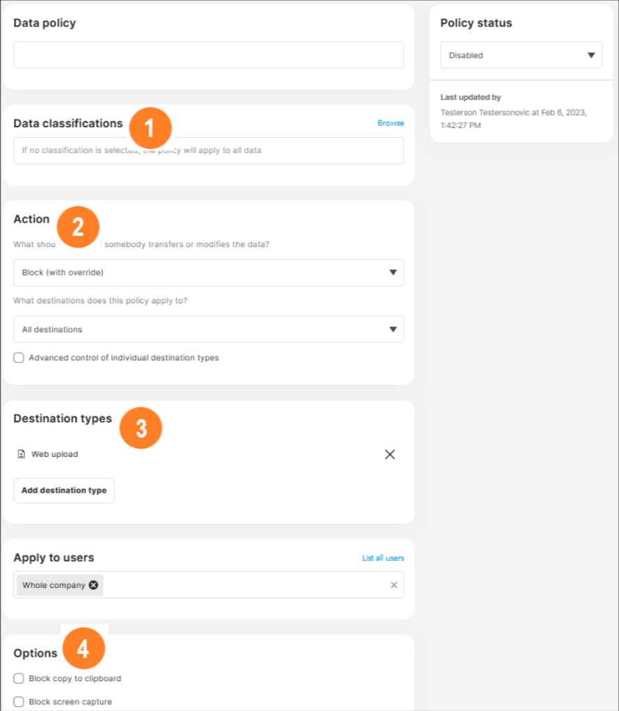 Data policies: How to create data policies