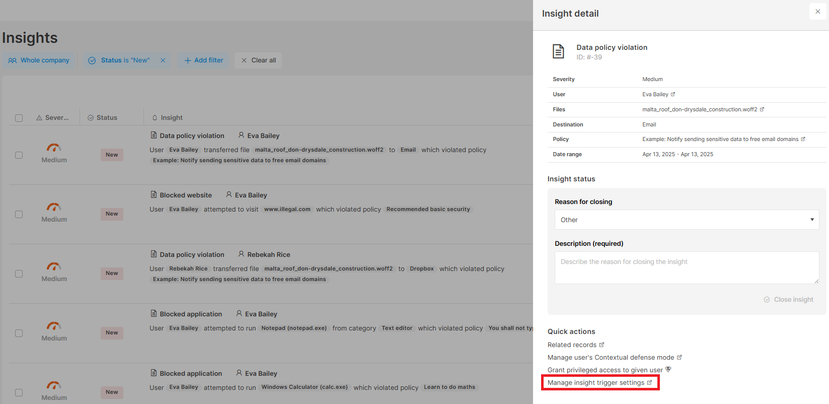 🆕How to control when policies trigger insights