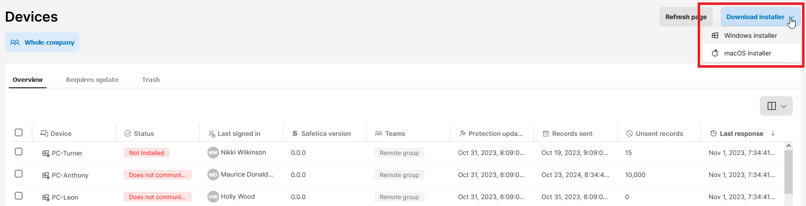How to install Safetica Client to your devices