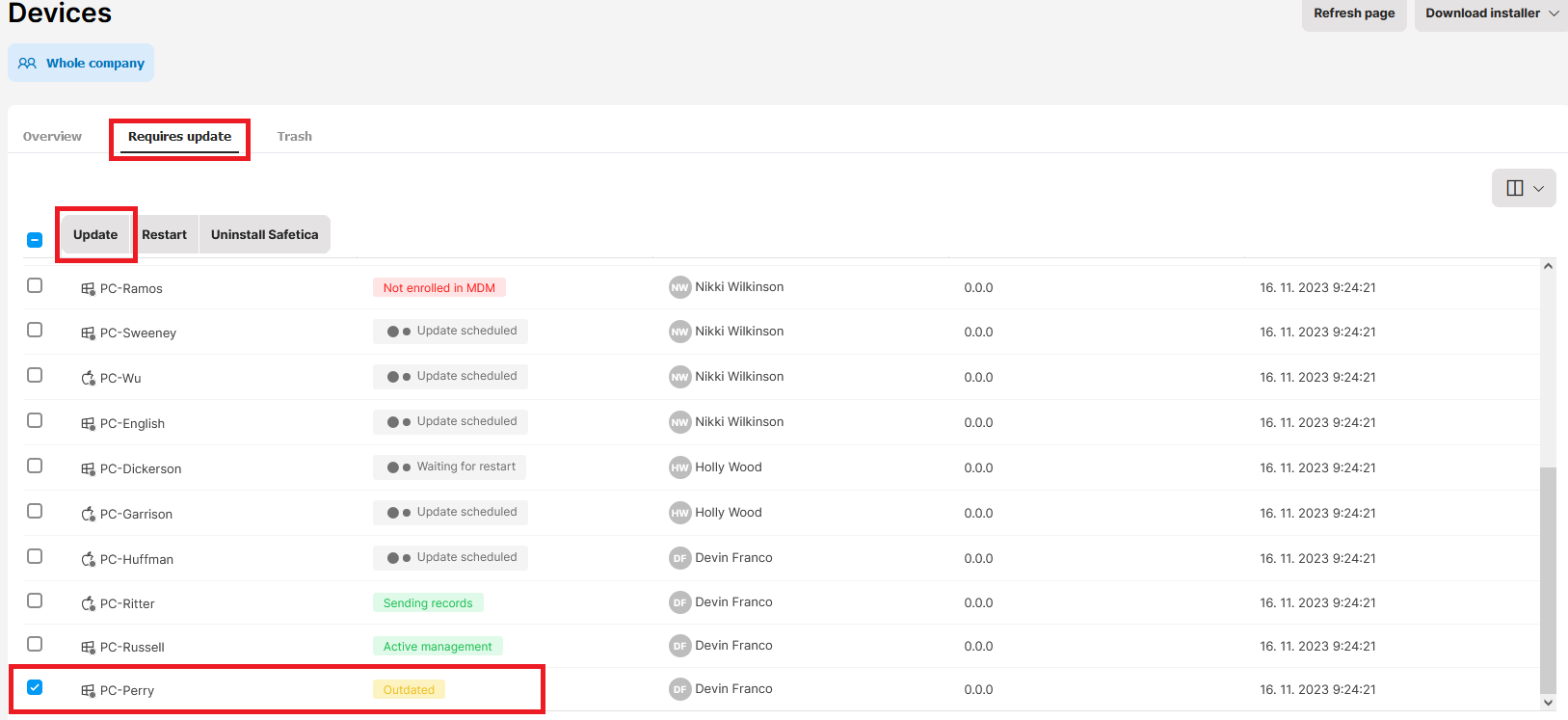 How to update and uninstall Safetica Client