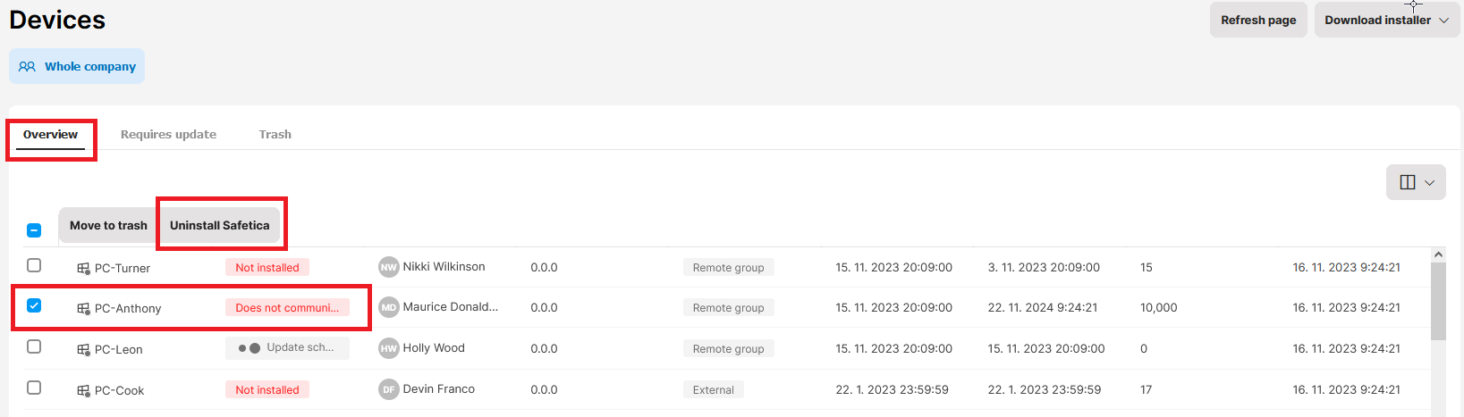 How to update and uninstall Safetica Client