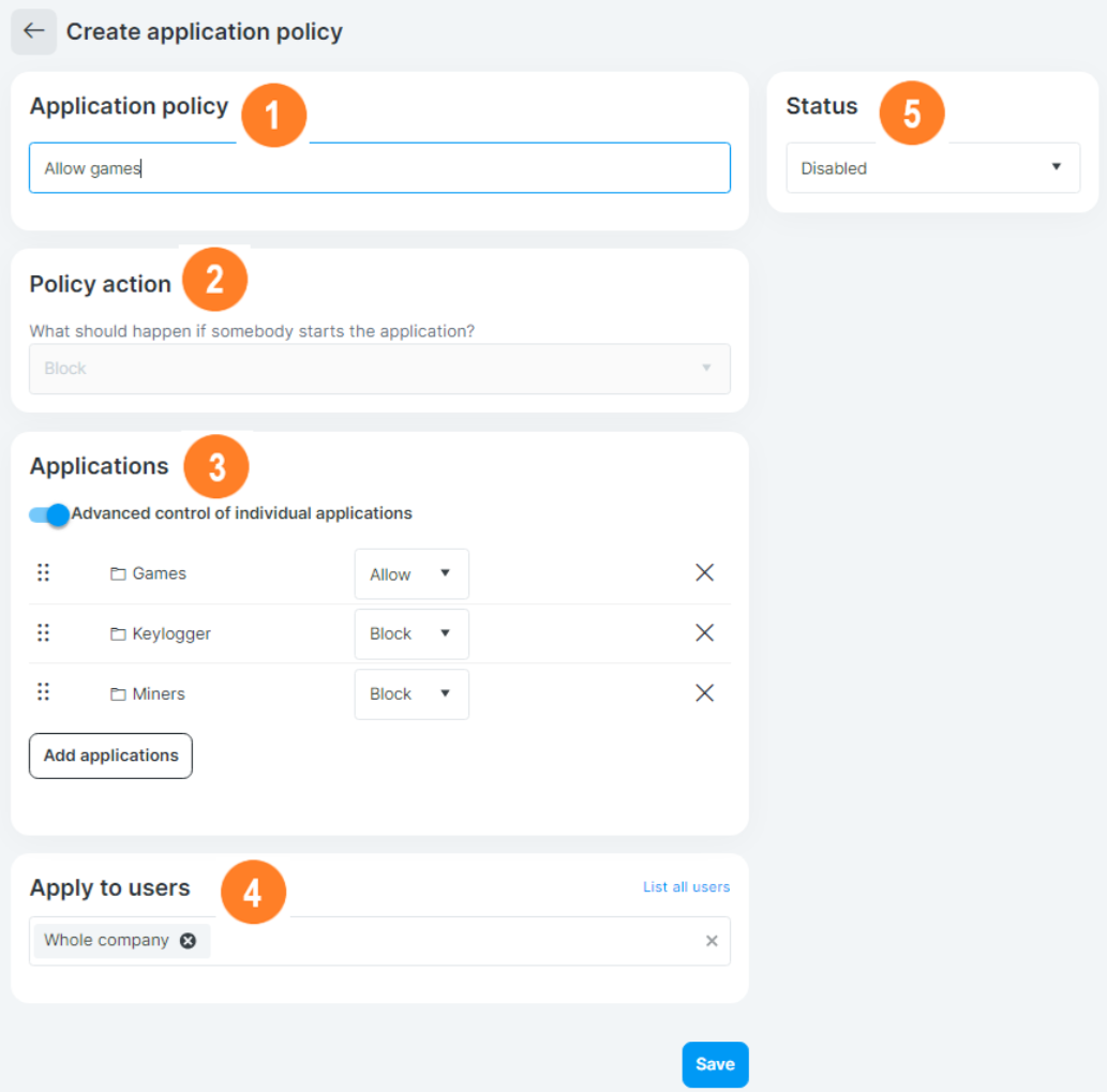 How to create and delete policies