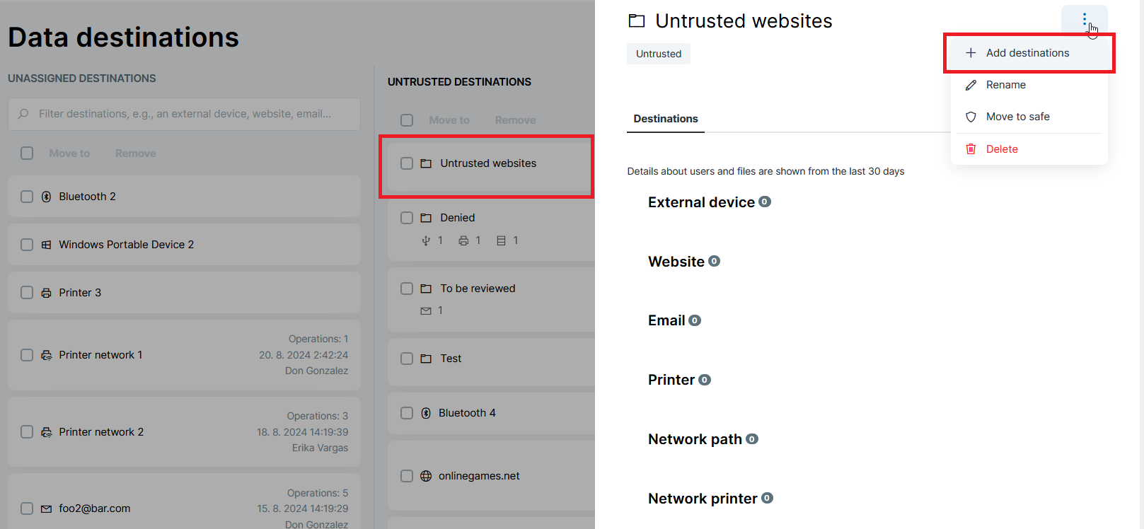 How to manually add new destinations